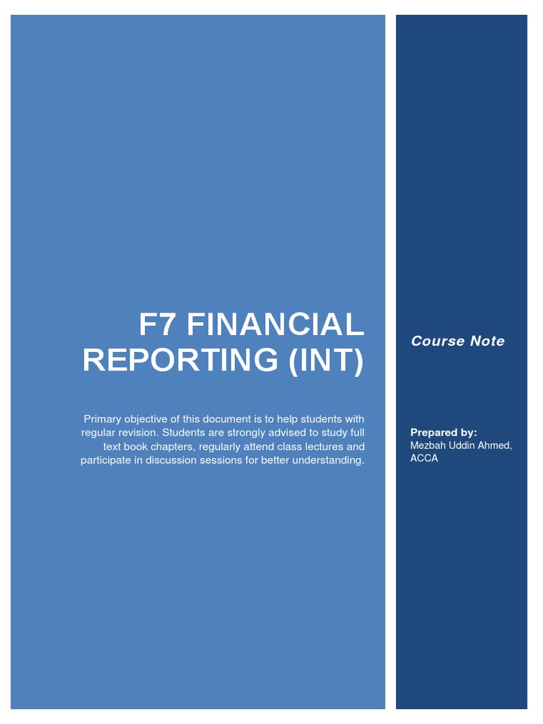 ACCA F7 Course Note Full | PDF | Intangible Asset | International ...