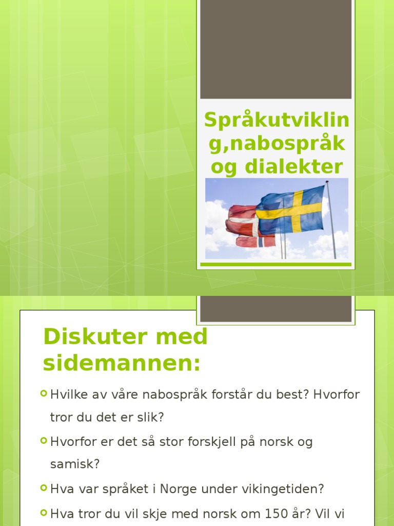 Språkutvikling, Nabospråk Og Dialekter | PDF