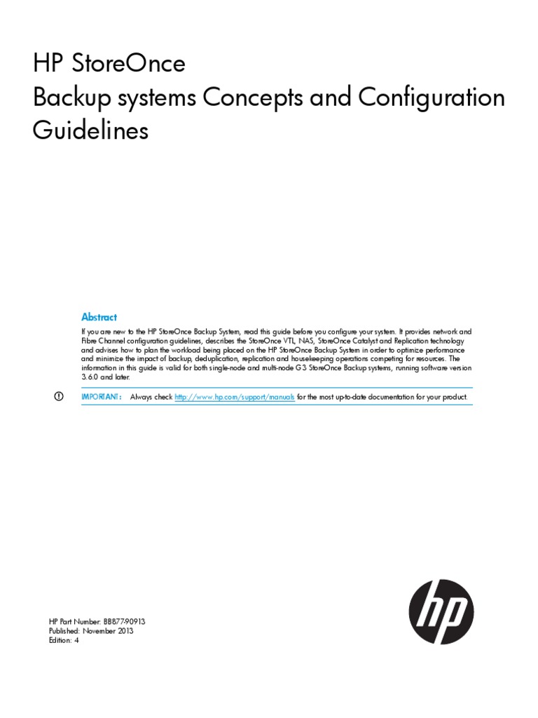 HP D2D Backup Concepts & Guide | PDF