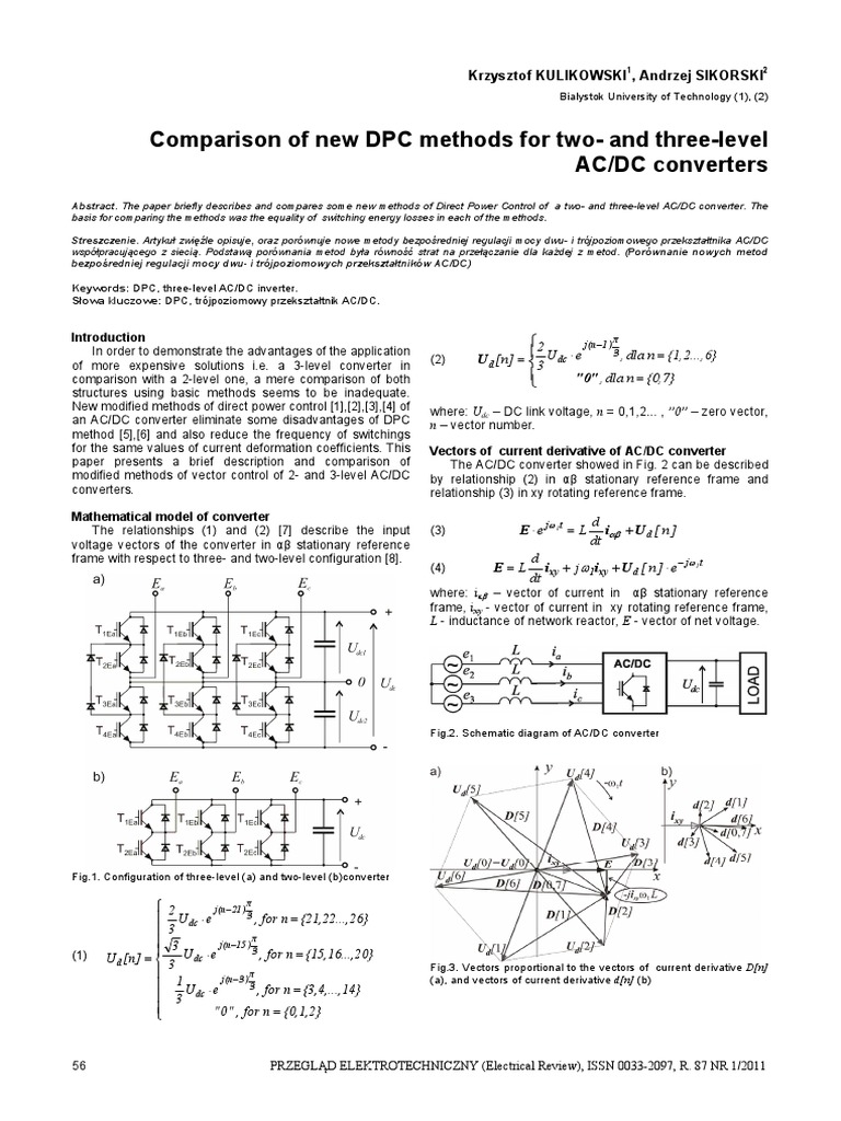DPC Methods for AC/DC Converters Comparison | PDF