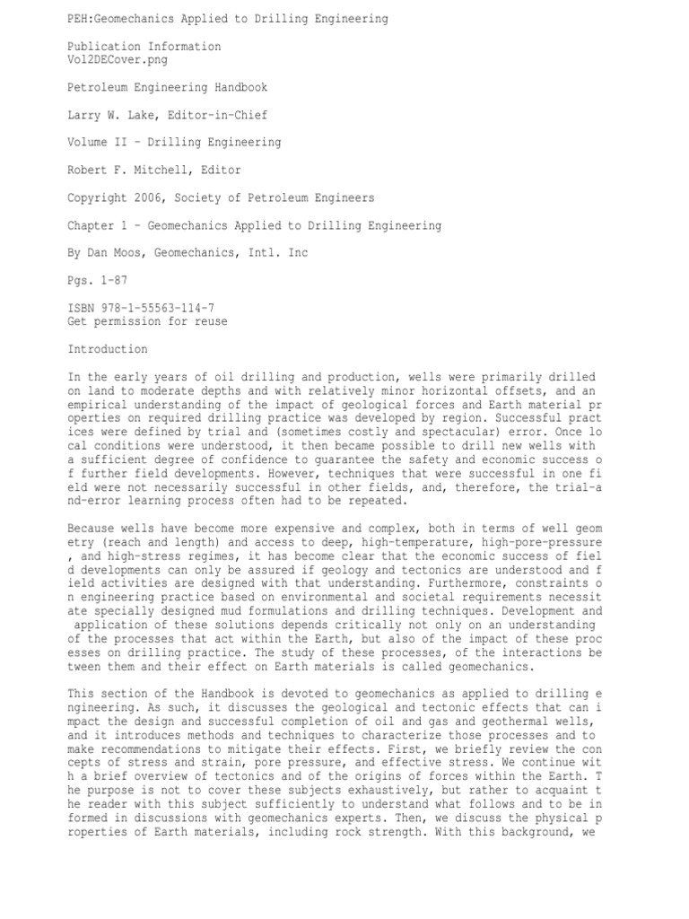 Geomechanics Applied Drilling | PDF | Deformation (Engineering ...