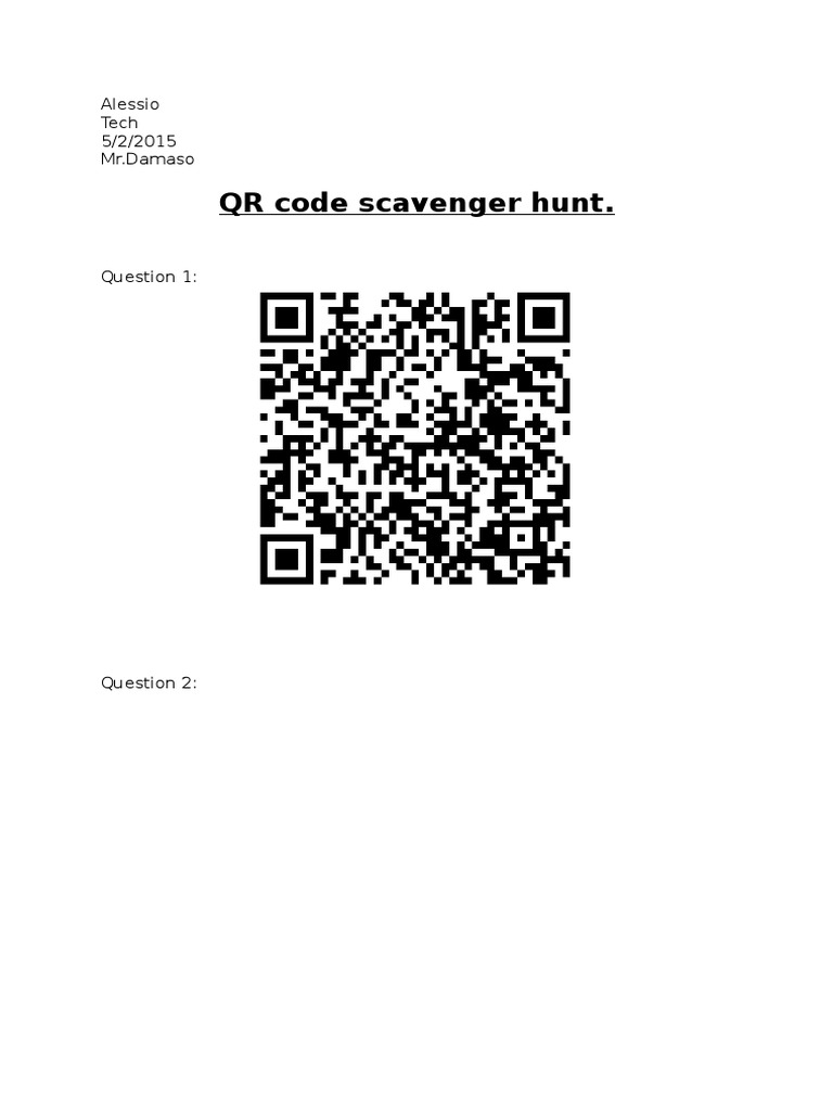 QR Code Scavenger Hunt Guide | PDF | Games & Activities