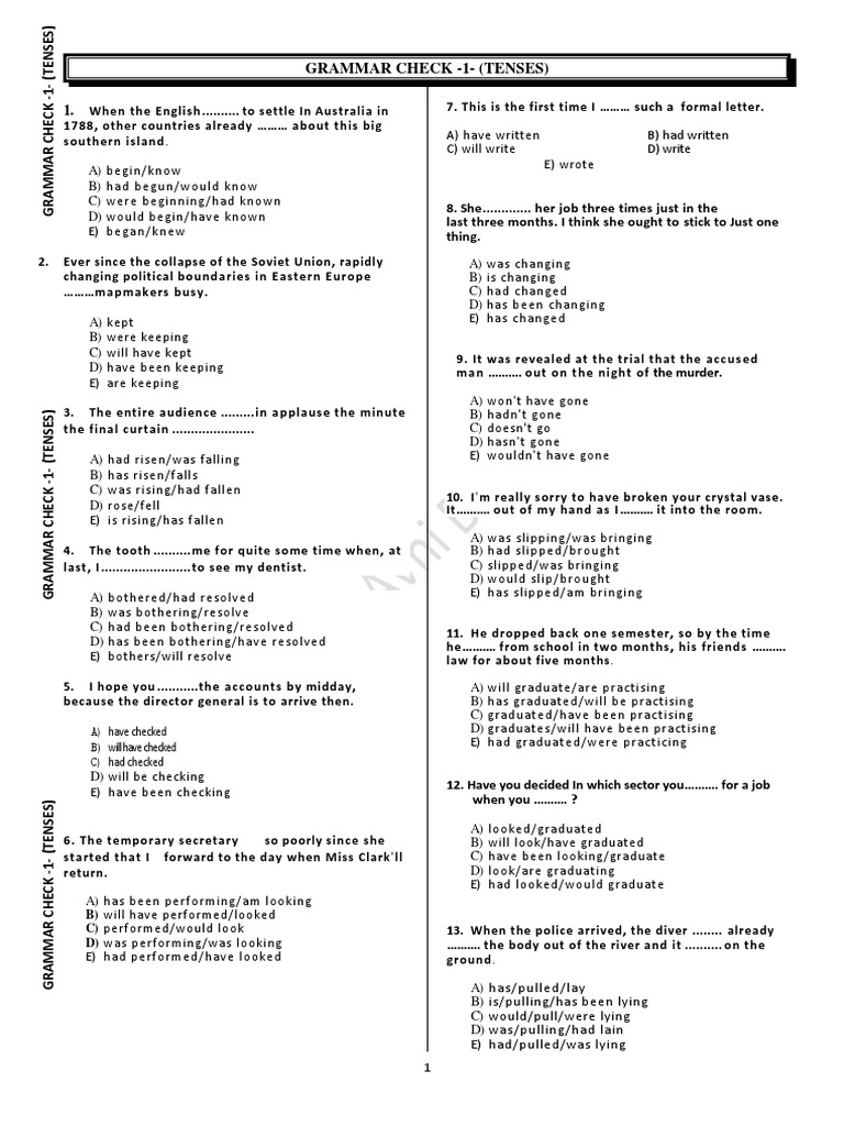 Grammar Check 1 PDF | PDF