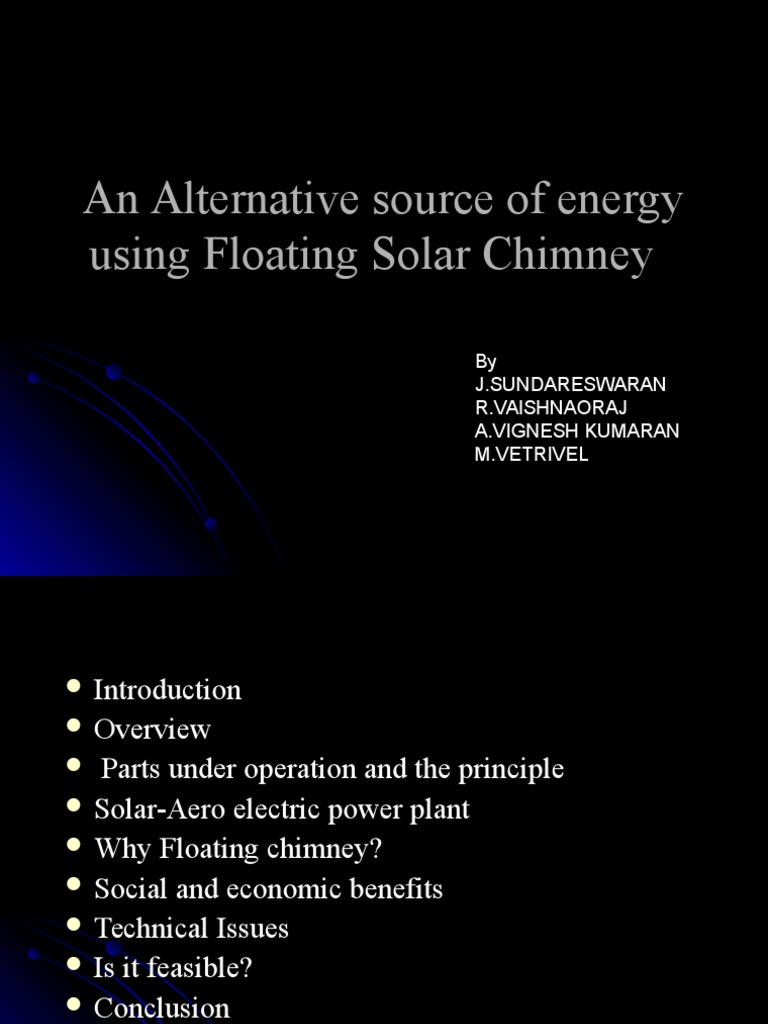 Floating Solar Chimney Technology | PDF | Renewable Energy | Power Station