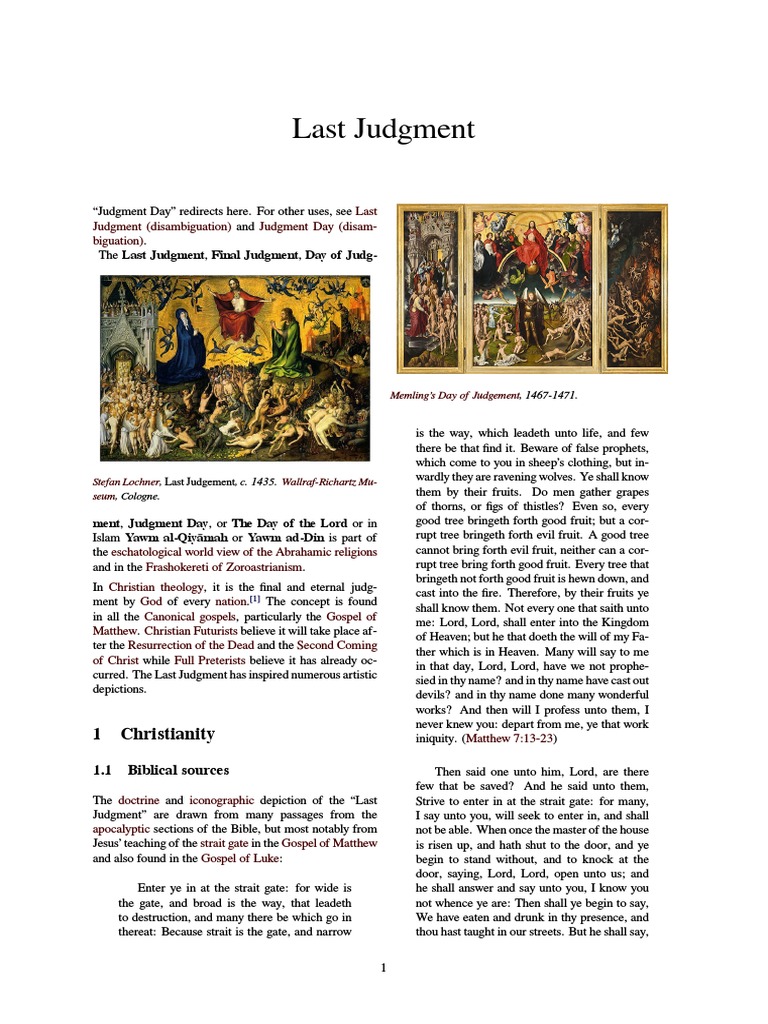 Last Judgment | PDF | Last Judgment | Religious Belief And Doctrine