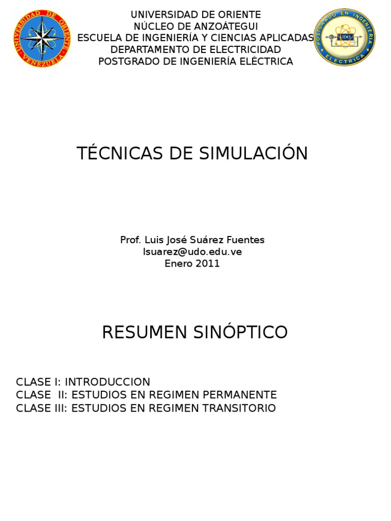 Presentacion Tecnicas de Simulacion | PDF | Simulación | Ciencia de ...