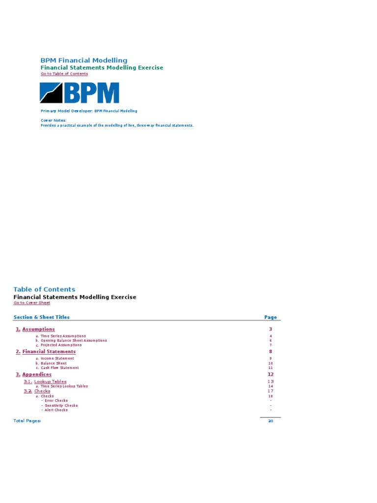 BPM-Financial Modelling Fundamentals-Practical Exercise | PDF | Capital ...