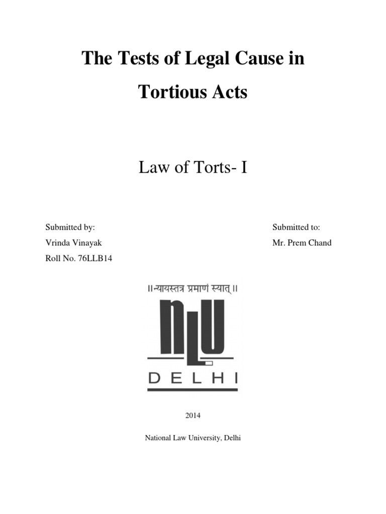 Tests of Proximate Cause | Causation (Law) | Proximate Cause | Free 30 ...