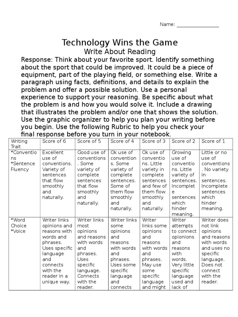 Technology Wins The Game Response | PDF | Phrase | Cognition