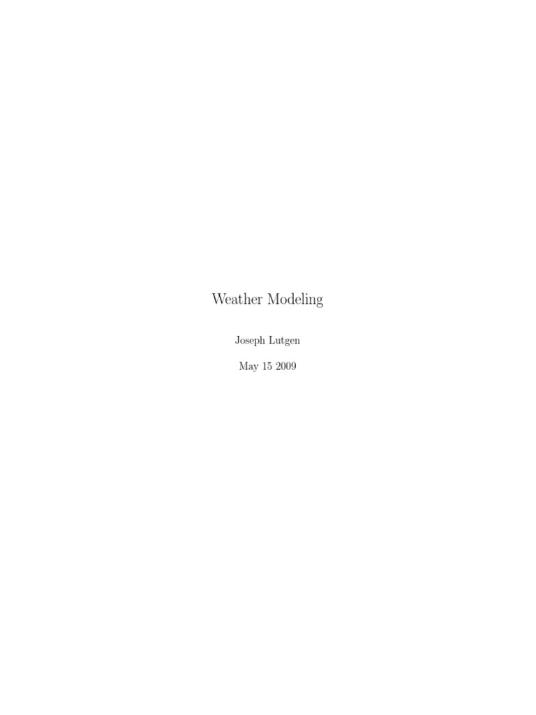 Differential Equations in Weather Modeling | PDF | Weather | Weather ...