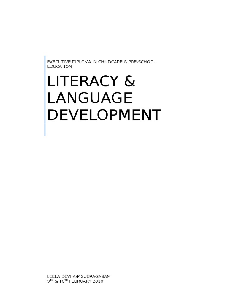 Early Literacy Assessment | PDF | Literacy | Early Childhood Education