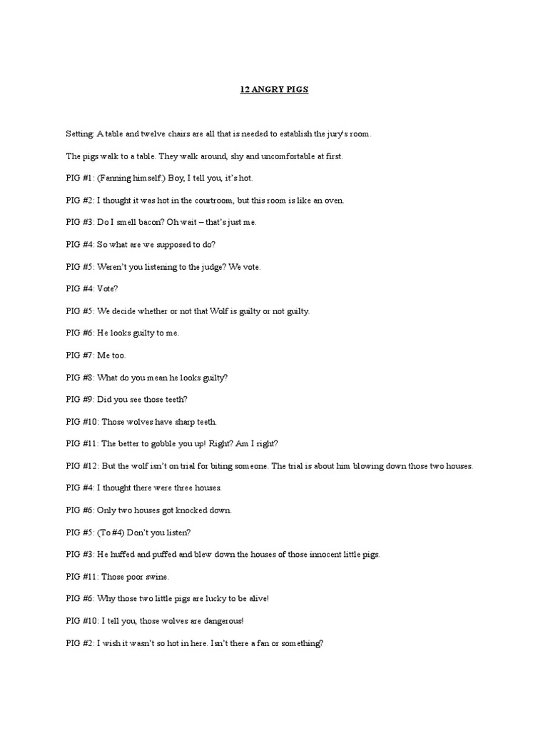 12 Angry Pigs | PDF | Verdict | Hung Jury