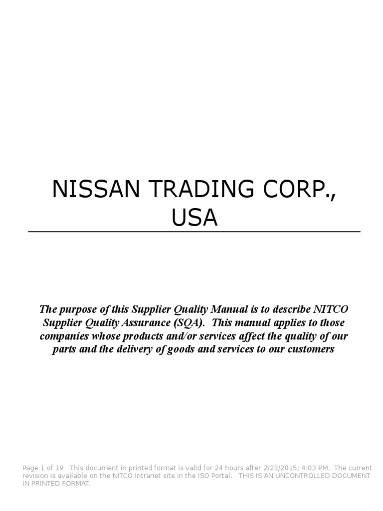 Supplier Quality Manual | PDF | Quality Assurance | Specification ...
