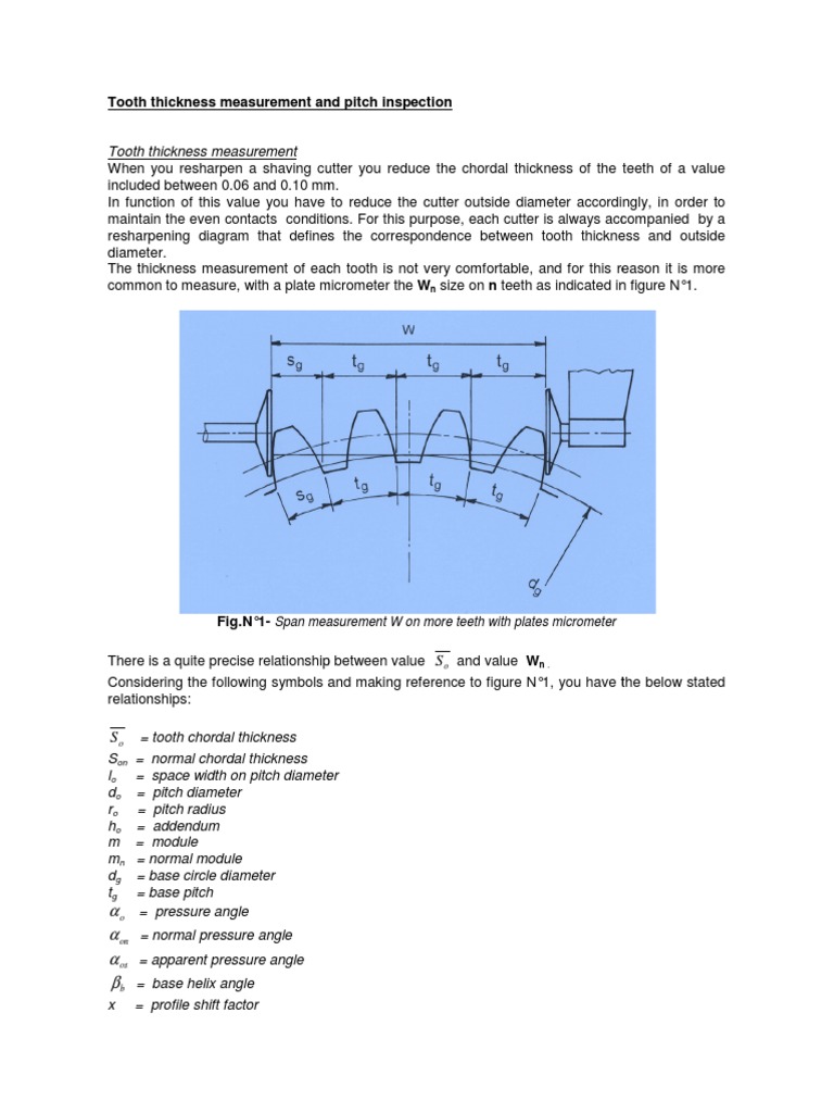 Tooth Thickness Measurement and Pitch Inspection | Helix | Angle