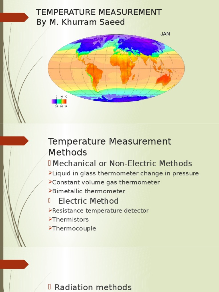 Temperature Measurement Methods | PDF | Thermometer | Thermocouple