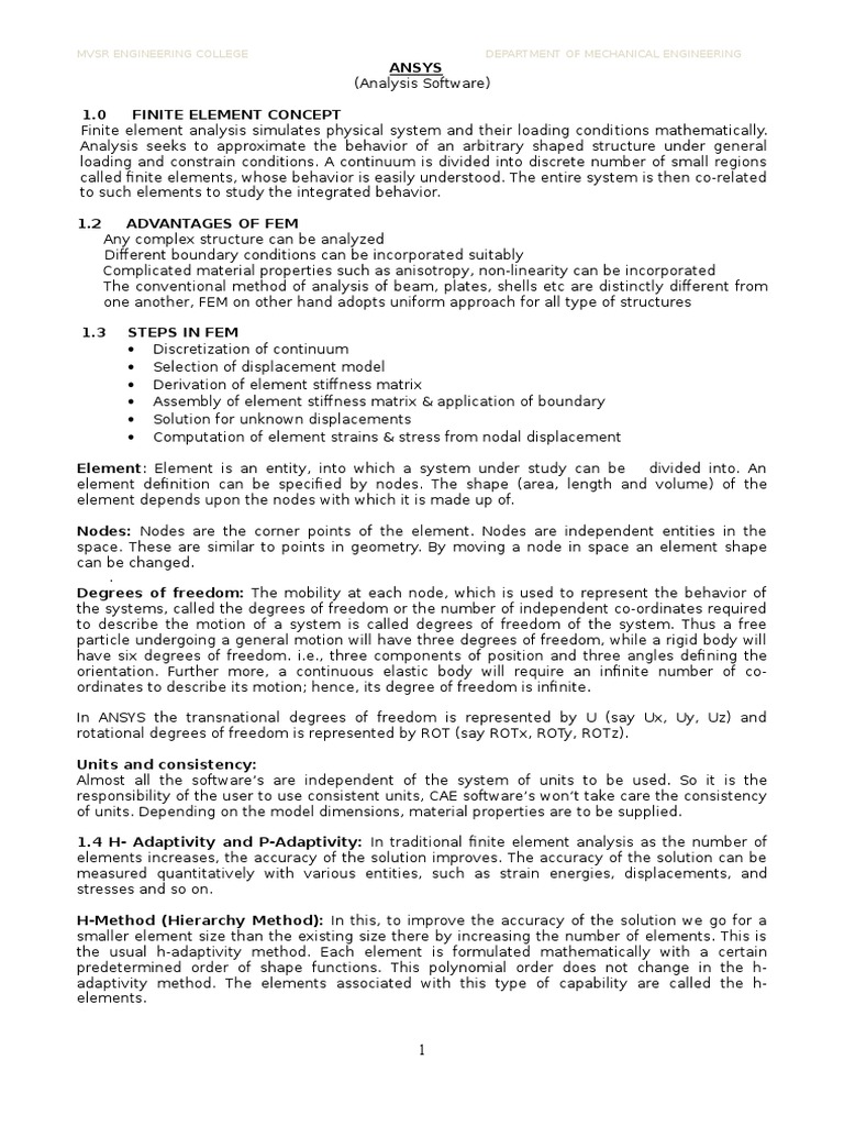 CAE Lab Manual | PDF | Finite Element Method | Bending