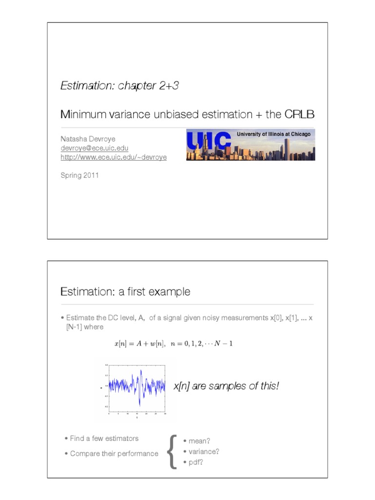 Minimum Variance Estimation & CRLB | PDF | Estimator | Estimation Theory