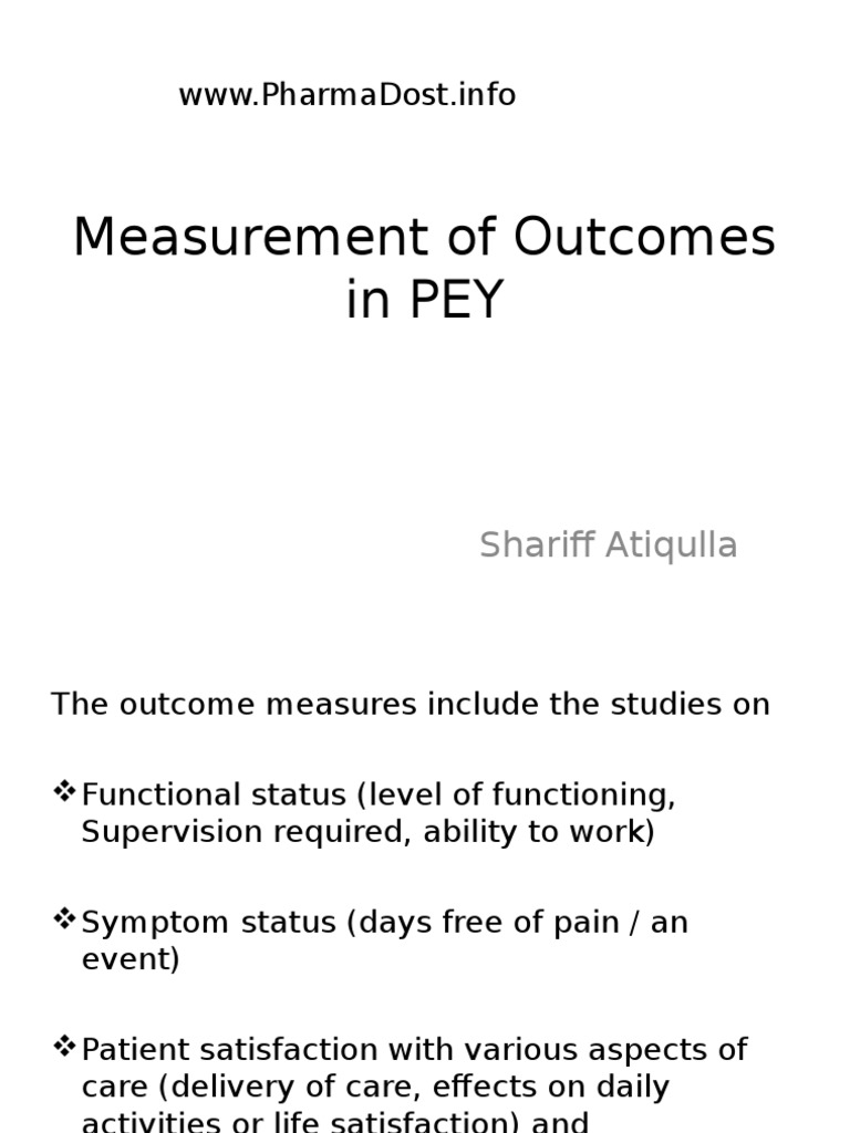 Chapter 2 PEY-Measurement of Outcomes - Pharma Dost | PDF | Incidence ...