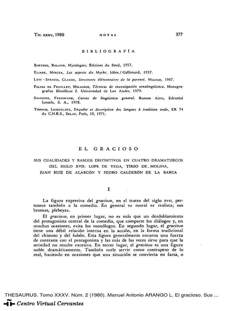El Gracioso en el Teatro del Siglo XVII | PDF | Comedia | Teatro