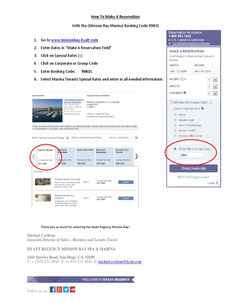 How To Make A Reservation With Your Code | PDF