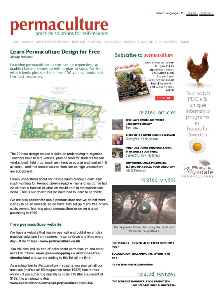 Learn Permaculture Design For Free - Permaculture Magazine | PDF ...