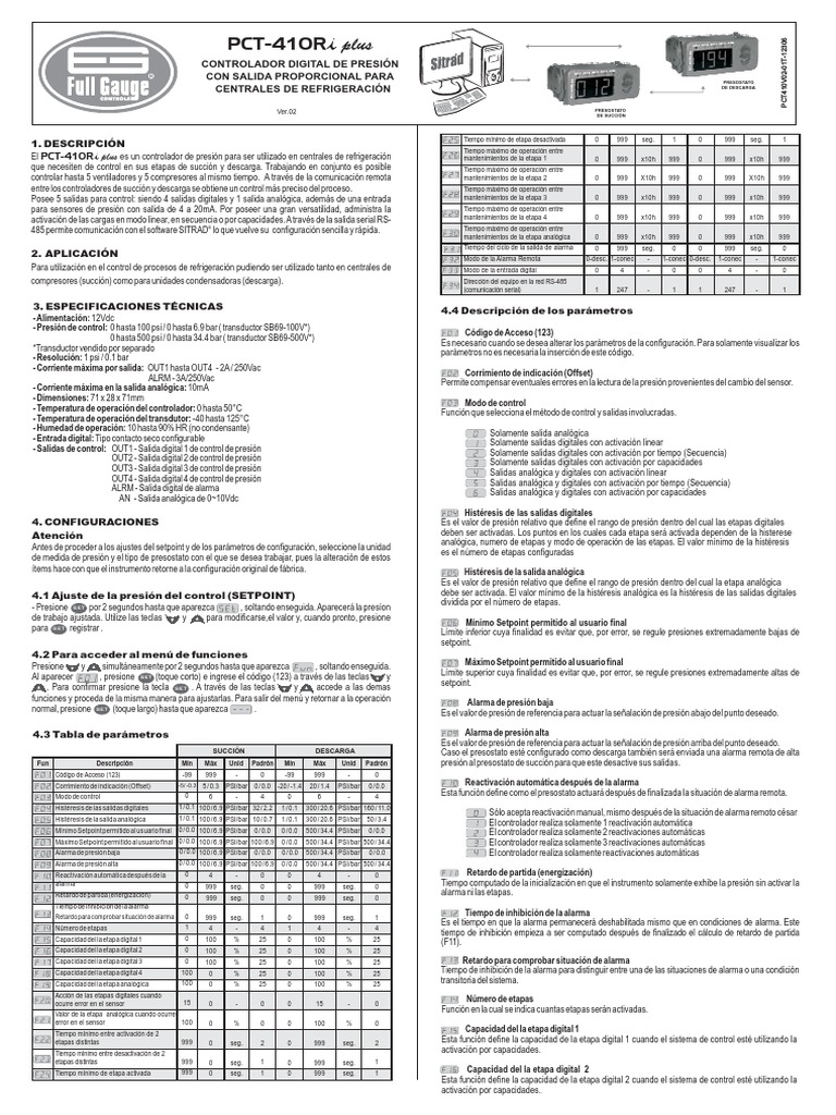PCT 410 | PDF | Sensor | Histéresis