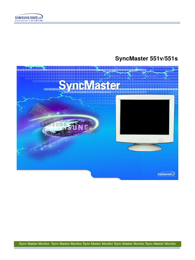 Monitor Samsung SyncMaster 551v | PDF | Point and Click | Ventana ...