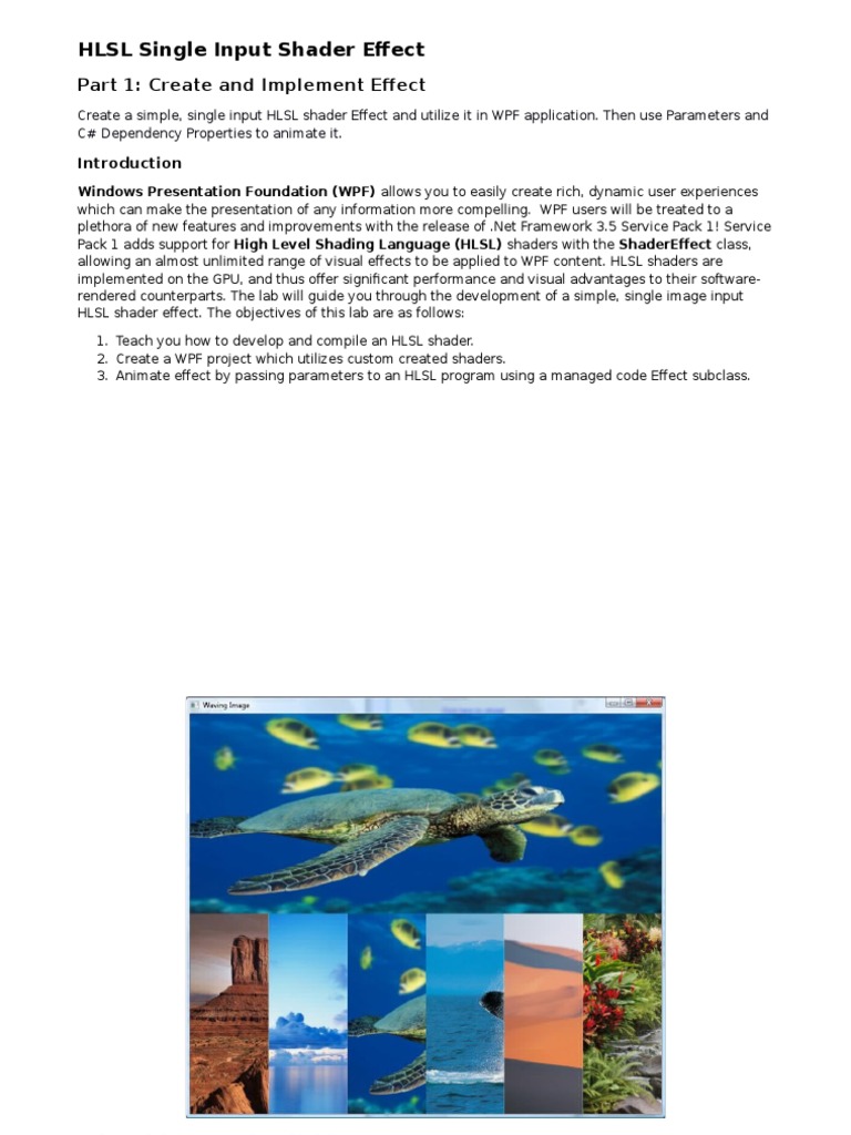 HLSL Shader Effect in WPF Guide | PDF | Windows Presentation Foundation | Microsoft Visual Studio