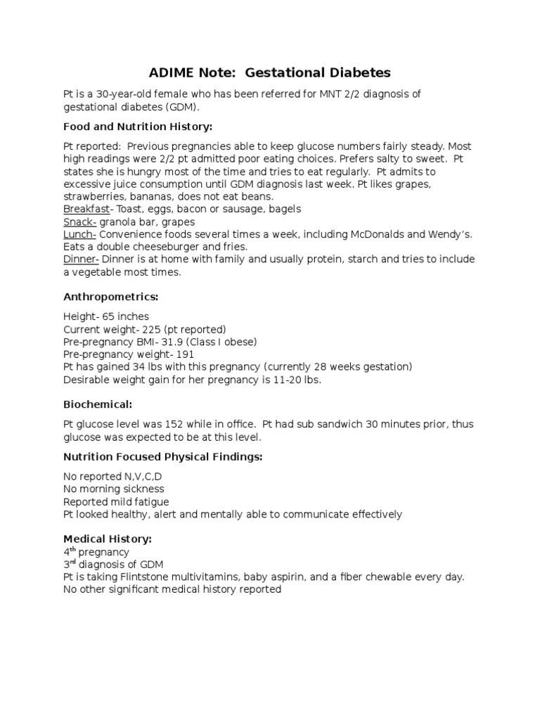 Adime Note GDM | PDF | Food Energy | Nutrition