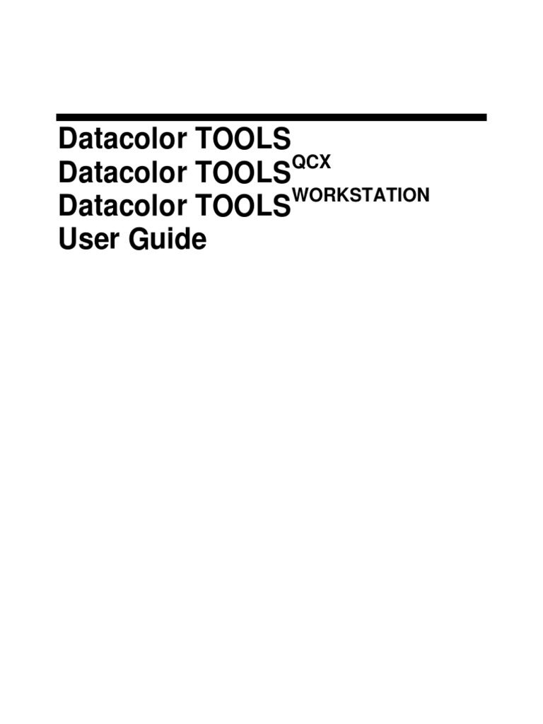 Datacolor TOOLS User Guide | PDF | Computer Program | Programming