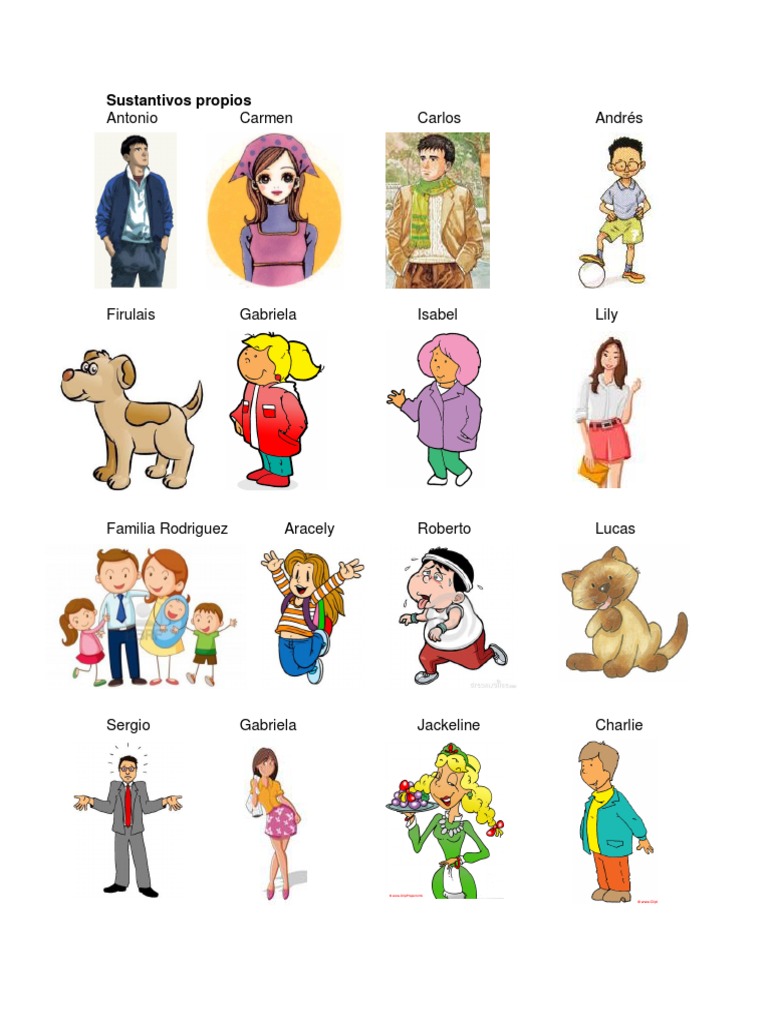 Sustantivos Propios y Comunes - Con Imagenes | PDF | Grafito ...