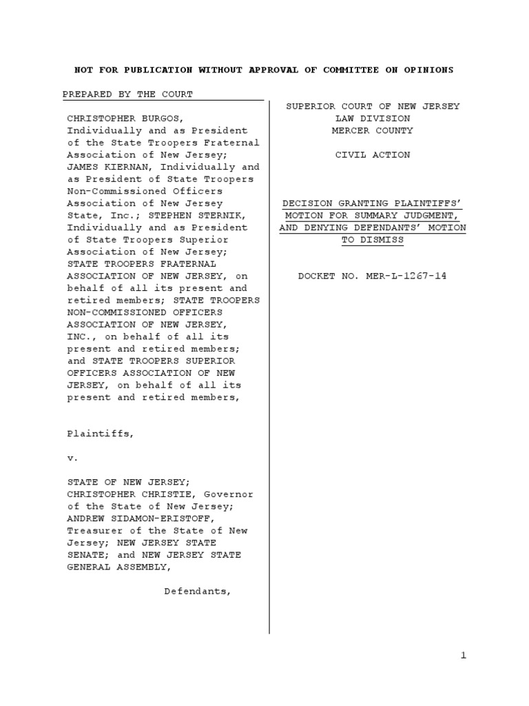 FINAL Decision 2-23-2015 | PDF | Pension | Chris Christie