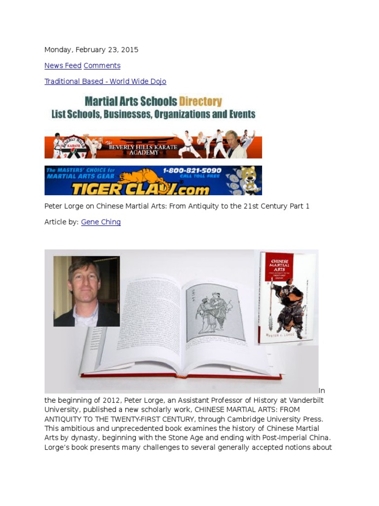 Peter Lorge Interview | PDF | Chinese Martial Arts | Tai Chi