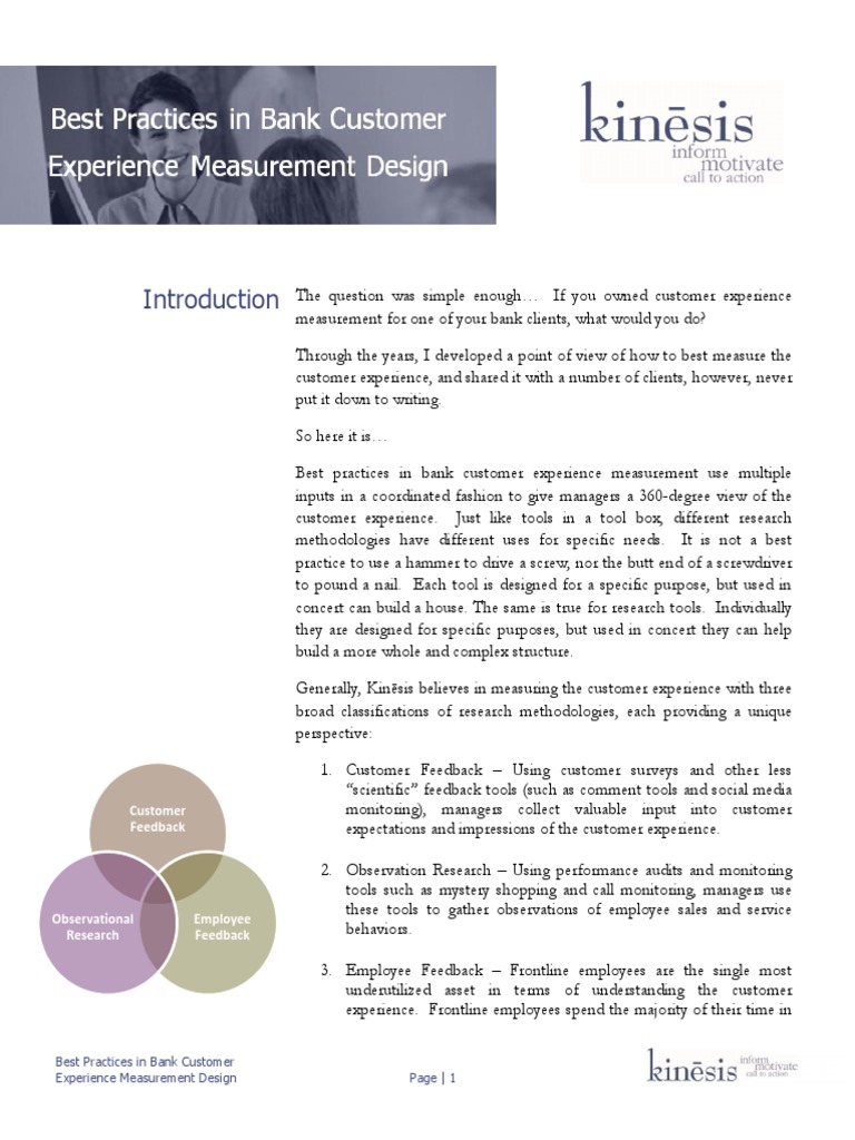 Best Practices in Bank Customer Experience Design | PDF | Customer ...