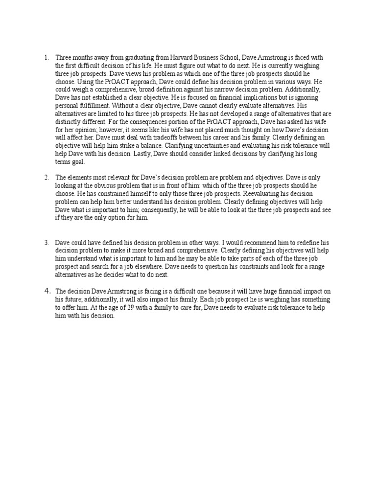 Dave Armstrong Case | PDF | Risk | Business