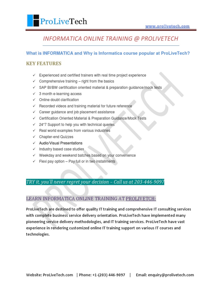 Informatica Online Training with Placement | PDF | Computers