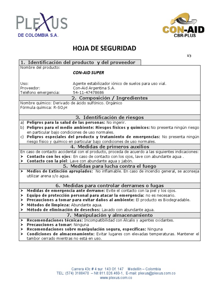 Hoja de Seguridad Estabilizador | PDF | Solubilidad | Toxicidad
