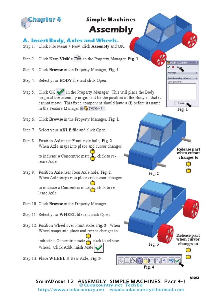 Assembly: A. Insert Body, Axles and Wheels | PDF | Wheel | Axle