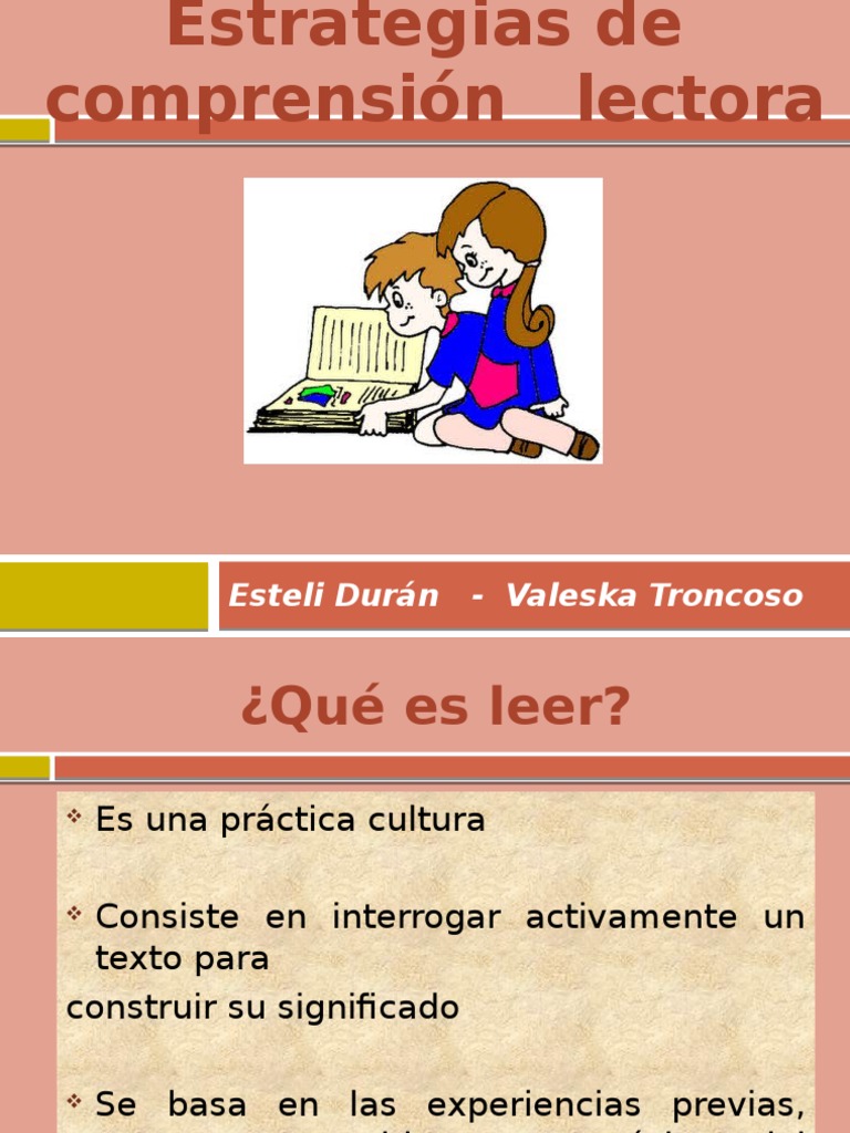 Estrategias de Comprensión Lectora | PDF | Lectura (proceso ...