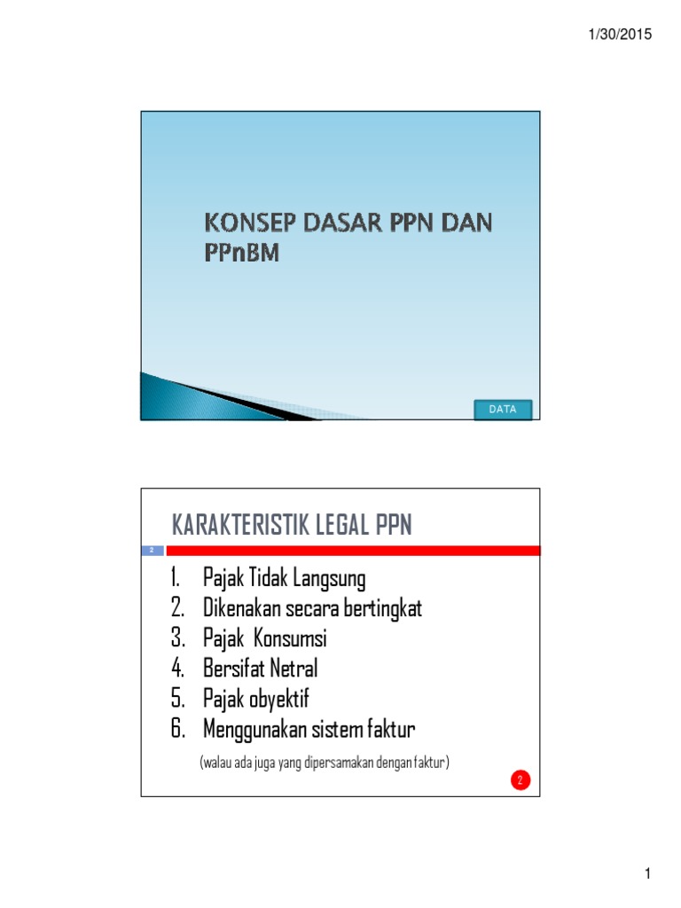 Konsep Dasar PPN Dan Ppnbm-Mhs | PDF | Pengelolaan Keuangan & Uang