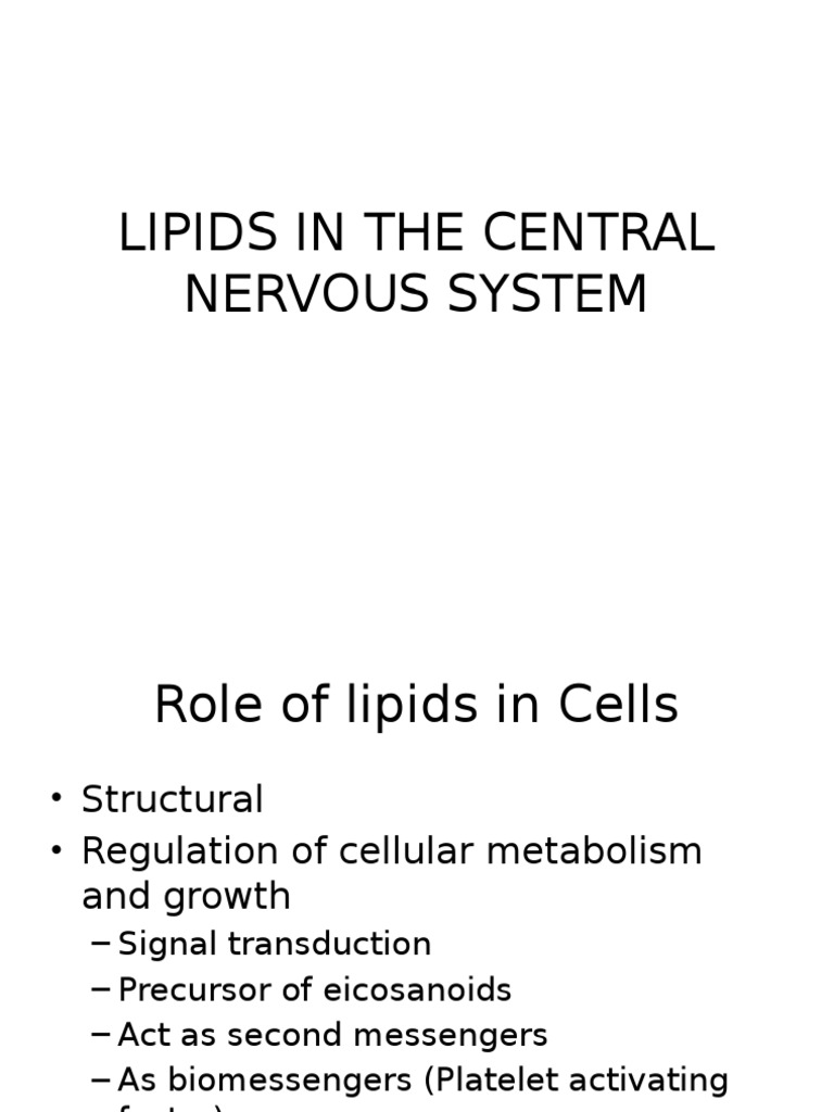 Lipids in The Central Nervous System | PDF | Wellness
