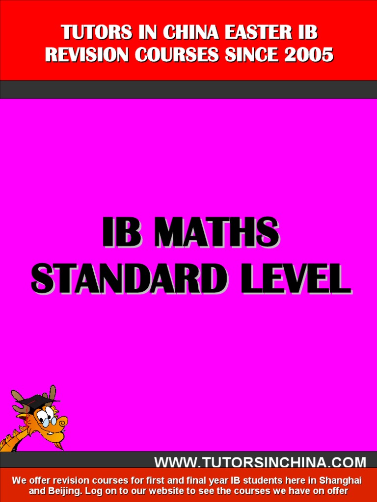 Standard Level IB Maths Revision Booklet | PDF