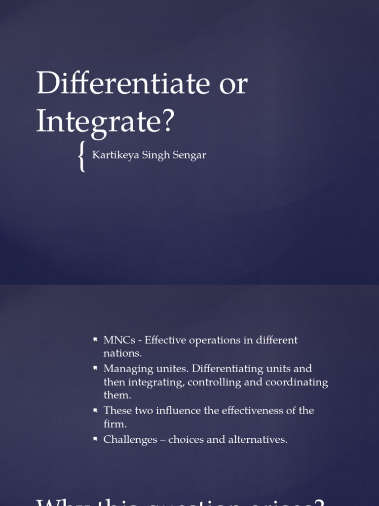 Why Differentiate or Integrate | PDF | Career & Growth | Finance ...