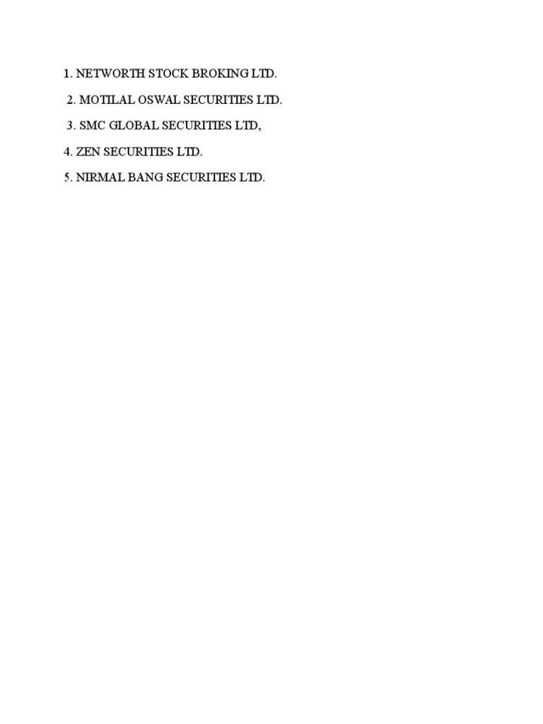 Top 5 Stock Broking Firms | PDF