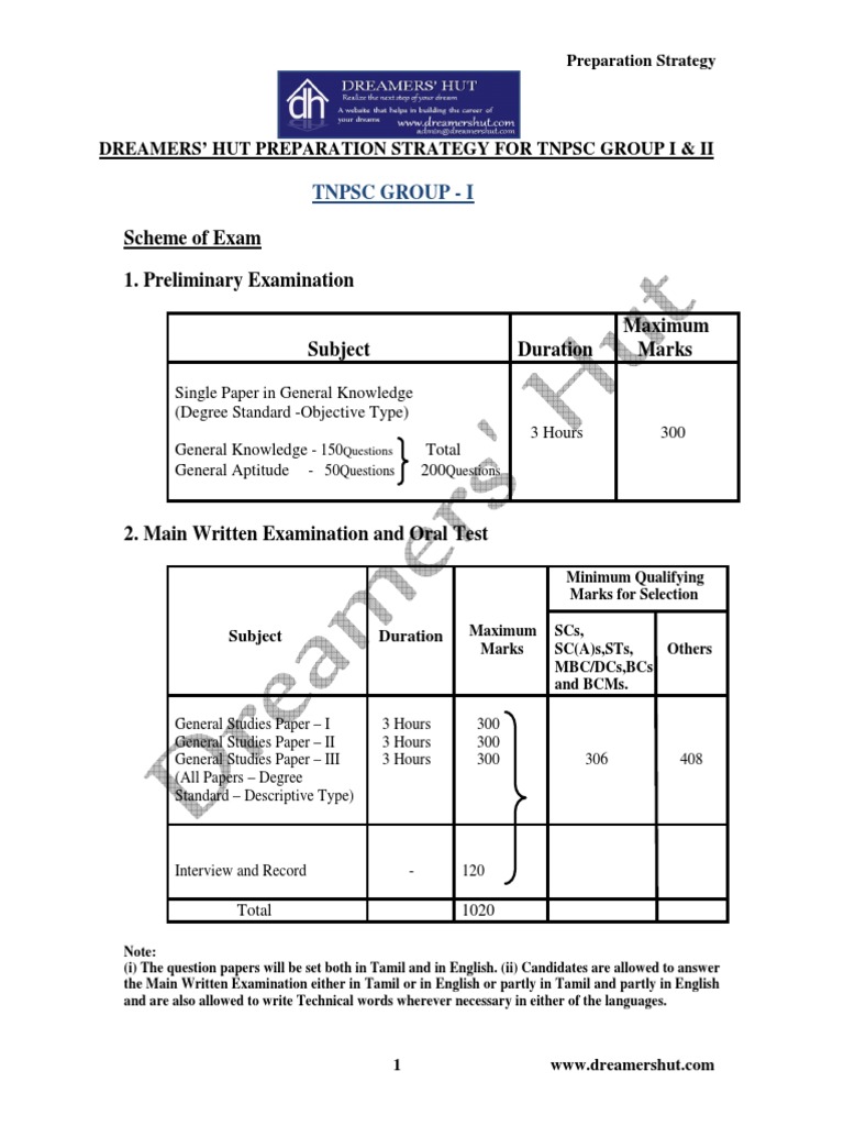 TNPSC Group 1 Exam Paper Pattern | PDF | Test (Assessment) | Science