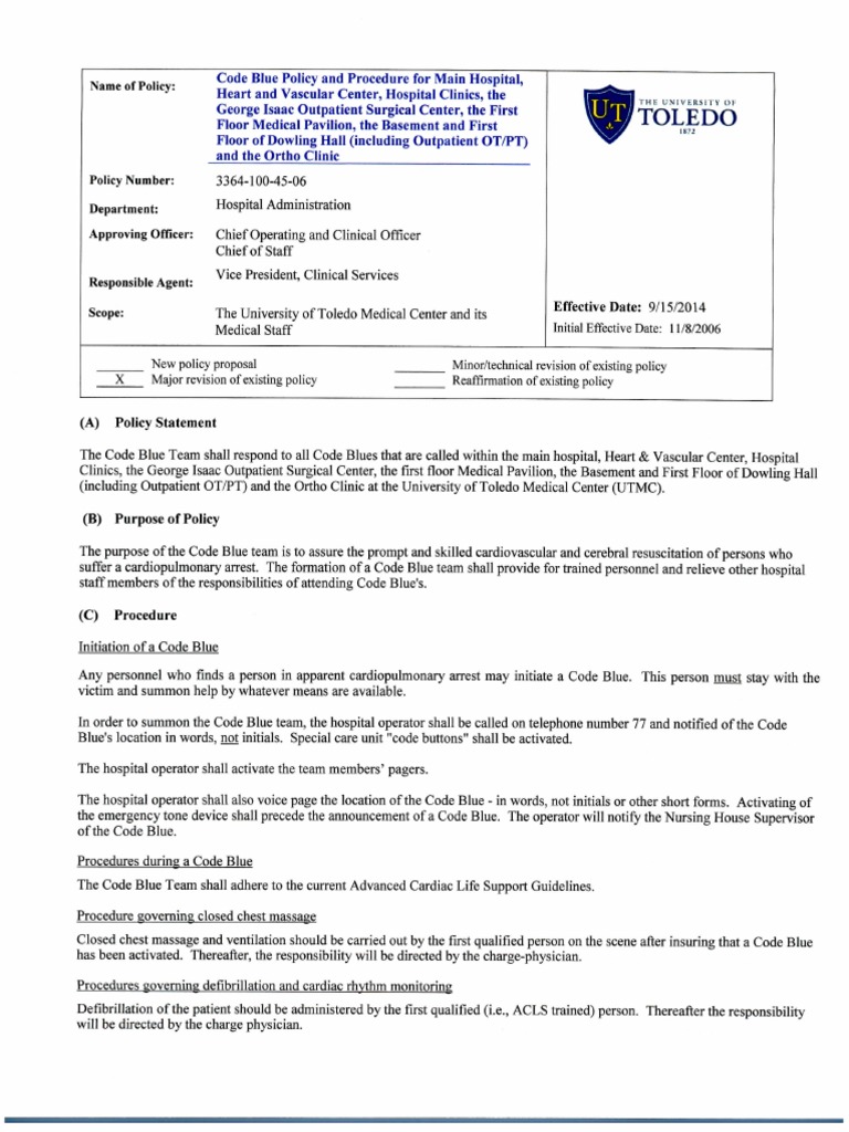 Code Blue Team Structures and Roles | Patient | Nursing