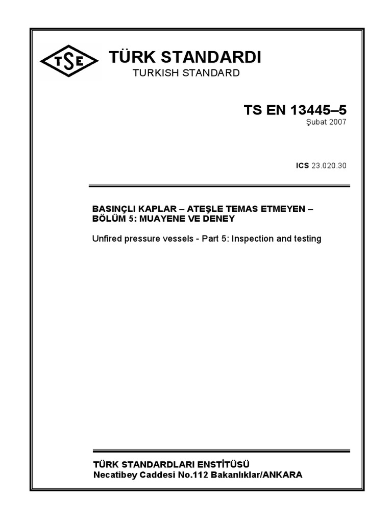 TS en 13445-5 | PDF