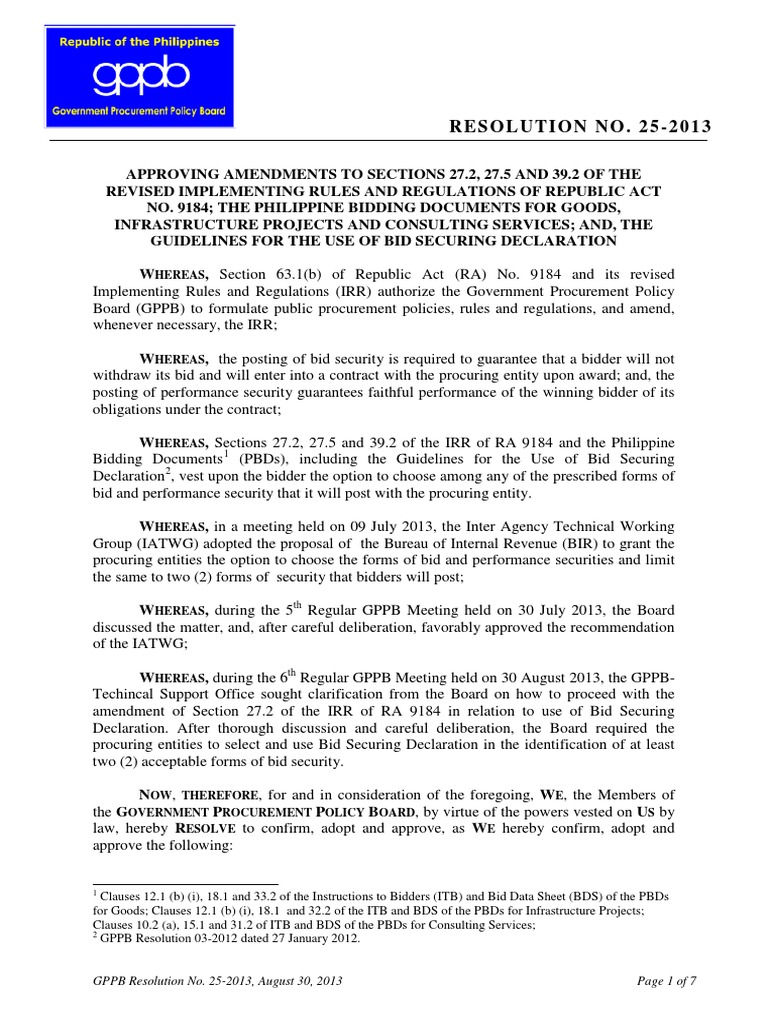 Guidelines-bid Securing Declaration | Letter Of Credit | Cheque