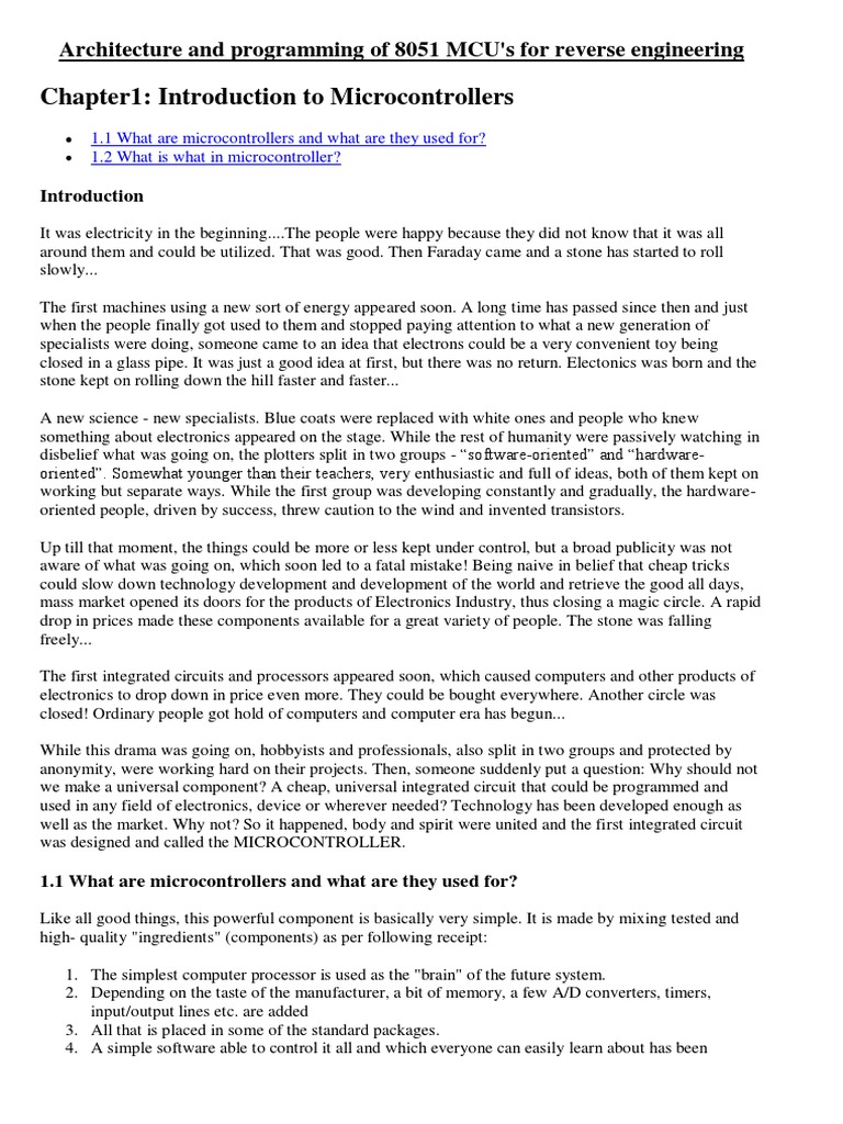 Architecture and Programming of 8051 MCU's For Reverse Engineering ...