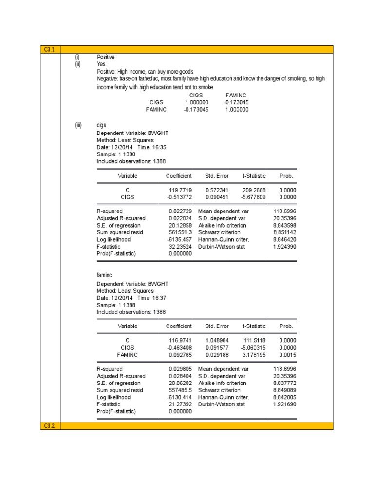 Wooldridge Solution Chapter 3 | PDF | Coefficient Of Determination | Errors And Residuals
